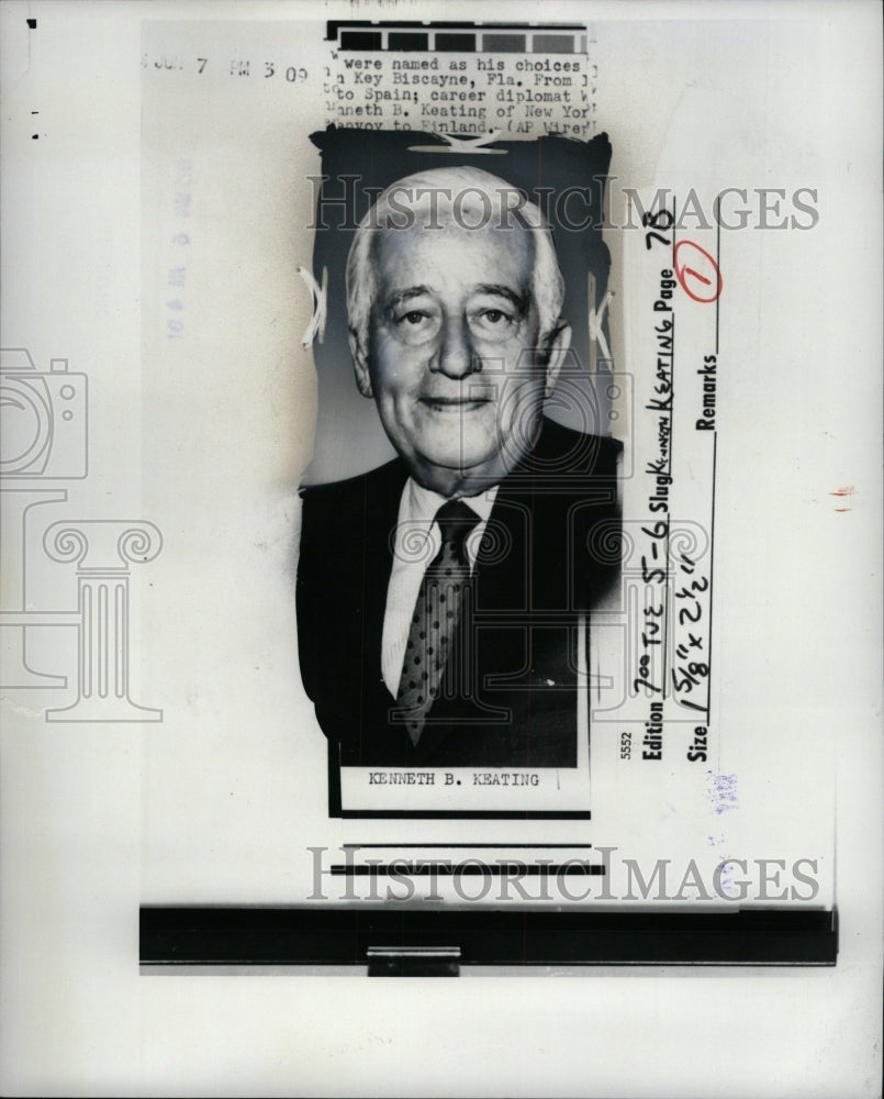 1975 Press Photo Kenneth Keating U.S.Senator from N.Y. - RRW95599 ...