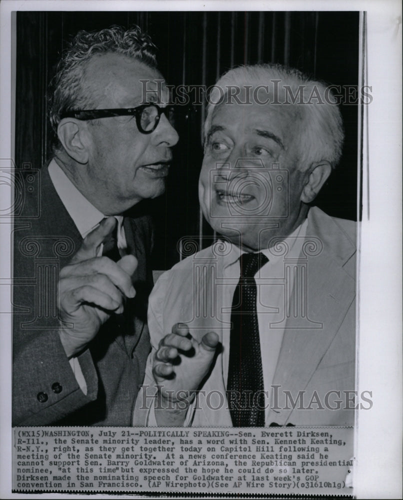 19645 Press Photo Sen Everett Dirksen Kenneth Keating - RRW95601 ...