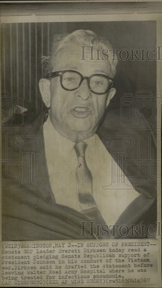 1967 Press Photo Senate GOP Leader Everett Dirksen - RRW99485 ...