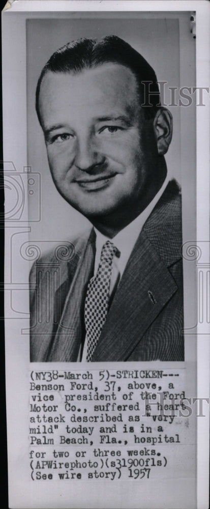 1957 Press Photo Benson Ford Vice President of the Ford - RRW99501 ...