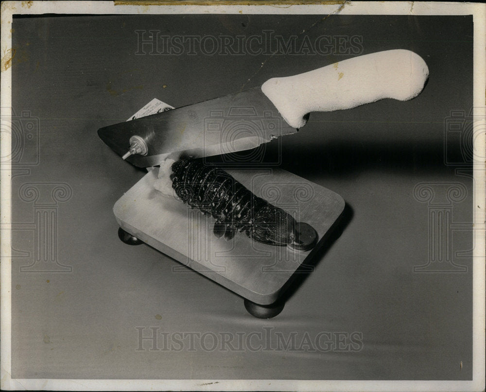 Meat Cutter Smaller Cuts Meat Pieces - Historic Images