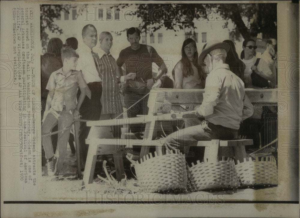 1970 George Gibson interacts with crowd - Historic Images