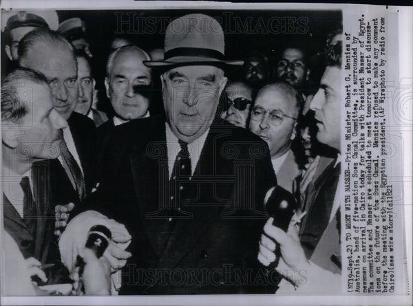 1956 Robert Menzies Pres. Nasser Cairo - Historic Images