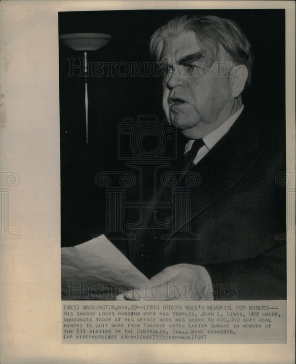 1947 John L. Lewis American Labor Leader - Historic Images
