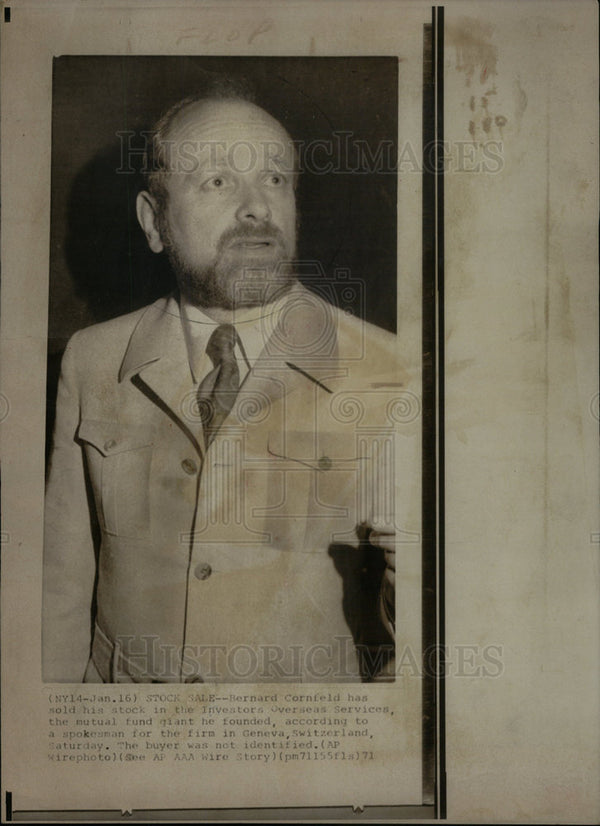 1973 Bernard Cornfeld Stock Switzerland - Historic Images