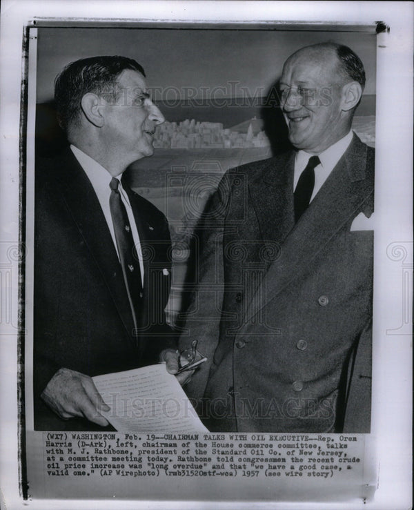 1957 Rep. Oren Harris M.J. Rathbone Meeting - Historic Images