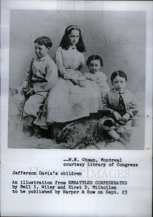 1964 Illustration Jefferson Davis Children - Historic Images