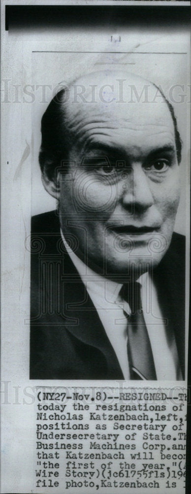 1968 Nicholas Katzenbach Lawyer General - Historic Images