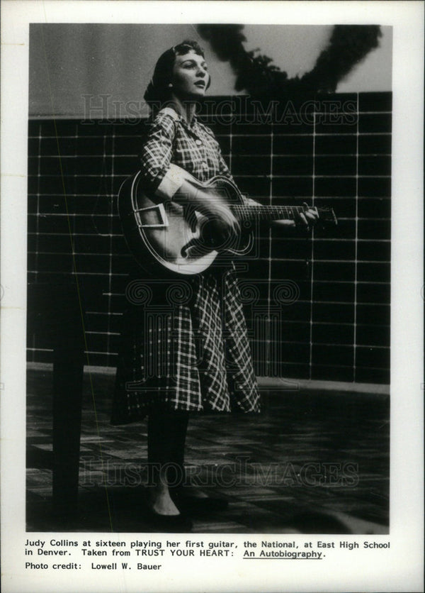1988 Judy Collins Singer Plays First Guitar - Historic Images