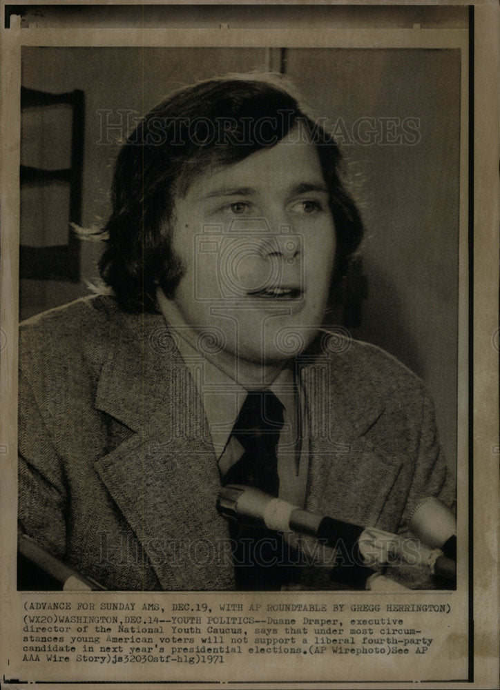 1971 Duane draper national Youth Caucus - Historic Images