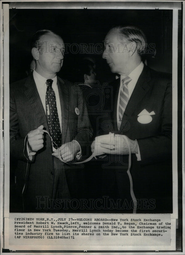 1971 Robert W. Haack Stock Exchange Pres. - Historic Images