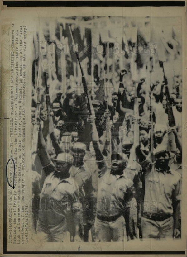 1975 Frelimo Members Celebrate Samor Machel - Historic Images