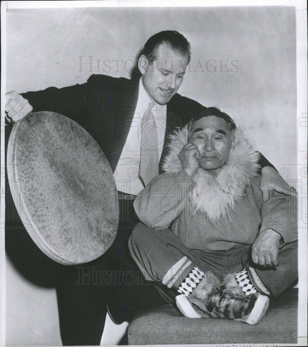 1956 Actor Frank Whaley With Alaskan Eskimo - Historic Images