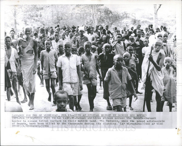1964 Press Photo Watusi children Rwanda Burundi warfare - Historic Images