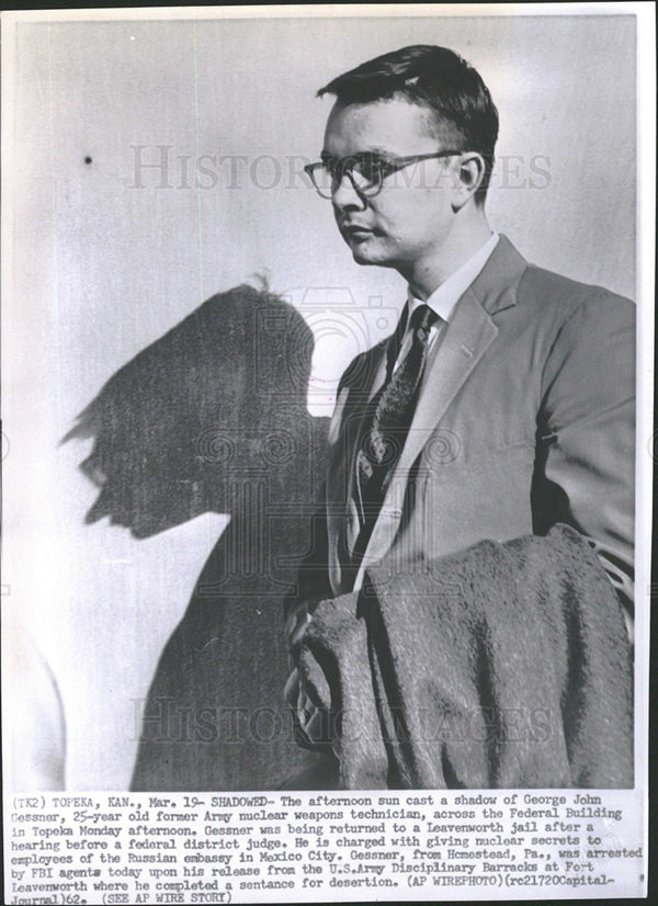 1962 Press Photo Technician George John Gessner Tried - Historic Images