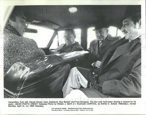 1980 Press Photo Carpoolers Harold Rohde Gebhardt Paul - Historic Images