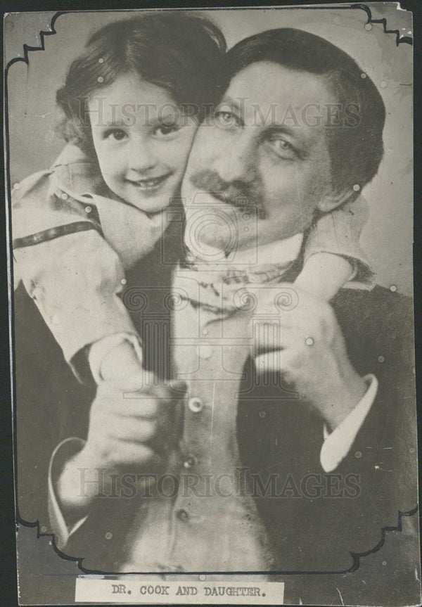 Press Photo Dr Cook Daughter Pose Photograph Black - Historic Images