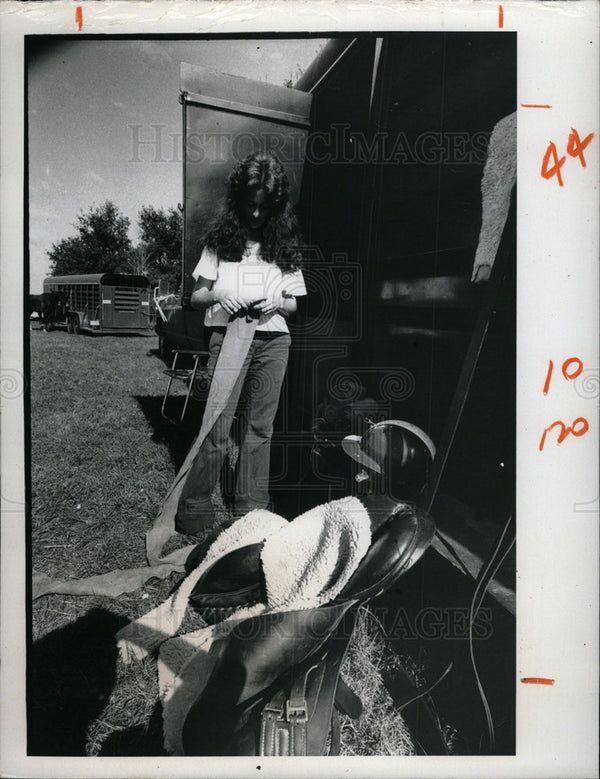 1975 Press Photo Connie Bishop Point Clear team horse - Historic Images