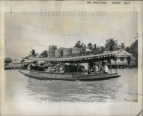 1959 Press Photo Laotian Refugees Fleeing Communist Reb - Historic Images
