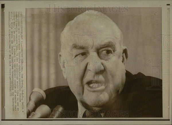 1973 Press Photo Senator Sam Ervin Watergate - Historic Images