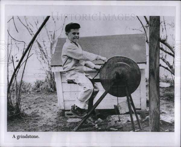 1961 Press Photo Grindstone - Historic Images