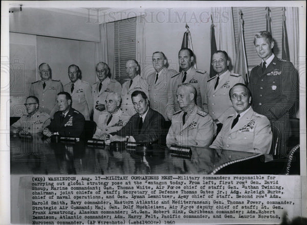 1960 Press Photo Gen David Shoup Thoams White Nathan - Historic Images
