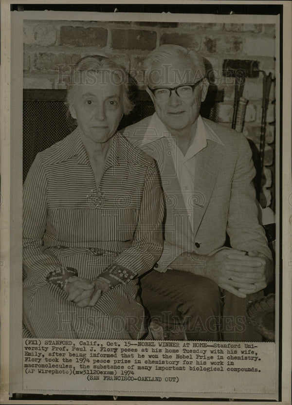 1974 Press Photo Nobel prize winner Paul J. Flory - Historic Images
