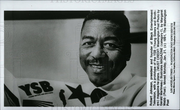 1991 Press Photo Robert Johnson President YSB magazine - Historic Images