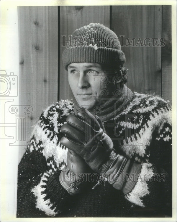 1985 Male Model Wearing Stocking Hat And Le - Historic Images