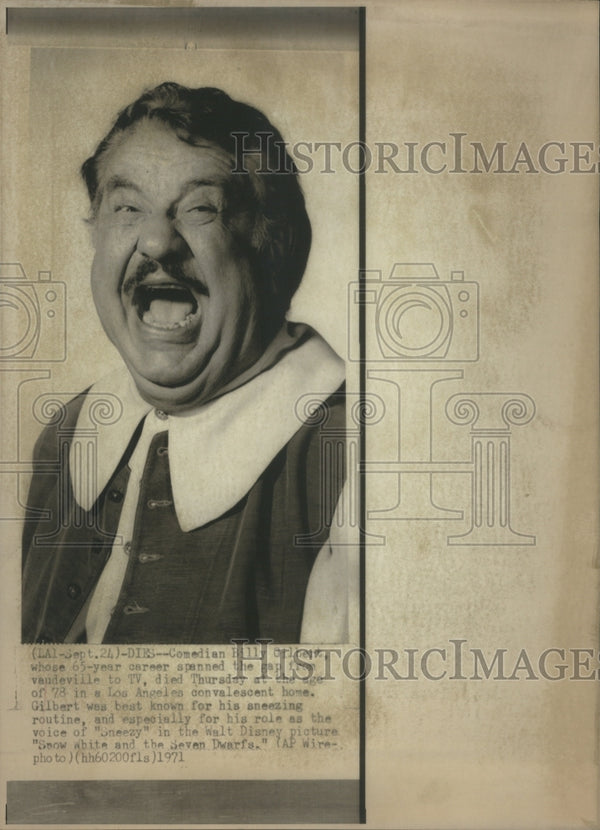 1971 Press Photo Comedian Billy Gilbert as Sneezy "Snow- RSA08811 ...