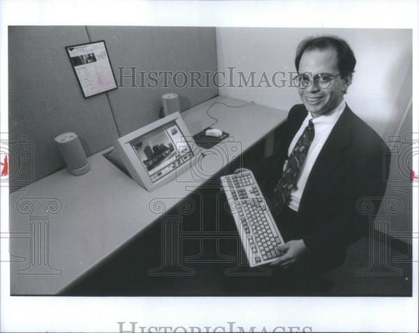 1991 Peter Lazzari Shows Computer Equipment - Historic Images