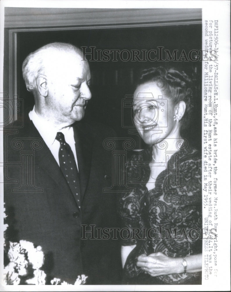 1957 Millionare H. L. Hunt And Bride, The Former Ruth Ray Wright ...