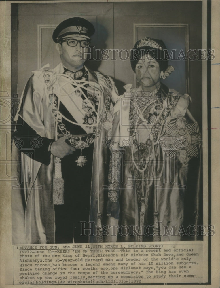 1972, King Birendra Bir Brichram Shah Deva & Queen Ausqwarta - Historic ...