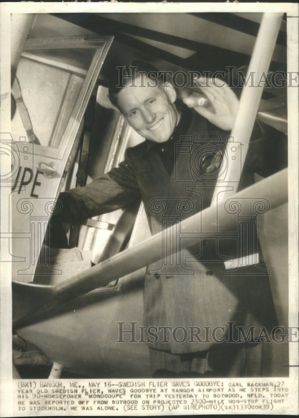 1939 Carl Backman Swedish Flier Horse - Historic Images