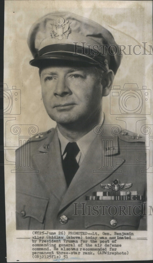 1951 Press Photo Lt. Gen. Benjamin Wiley Childlaw Nominated by Preside ...