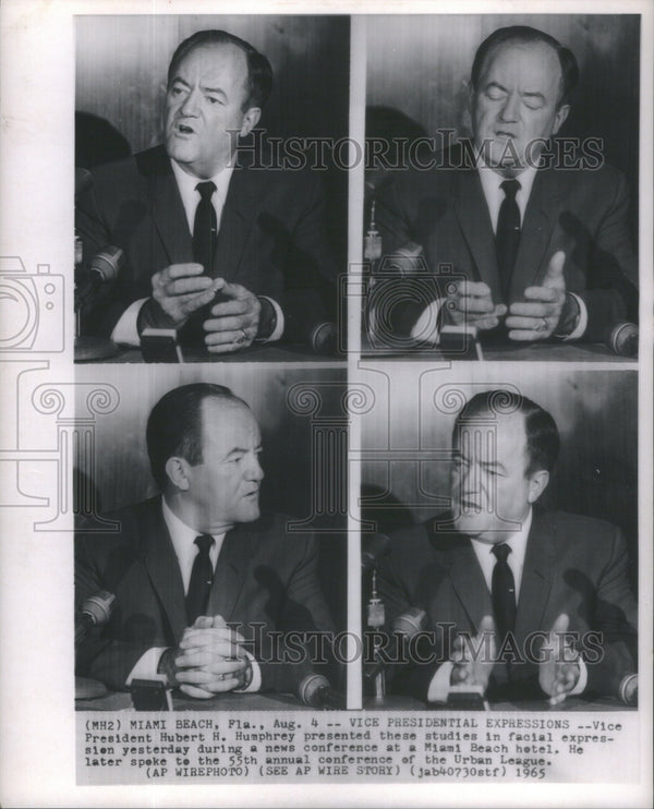 1965PressPhotoVice Pres.Hubert H.Humphrey's expressions - Historic Images