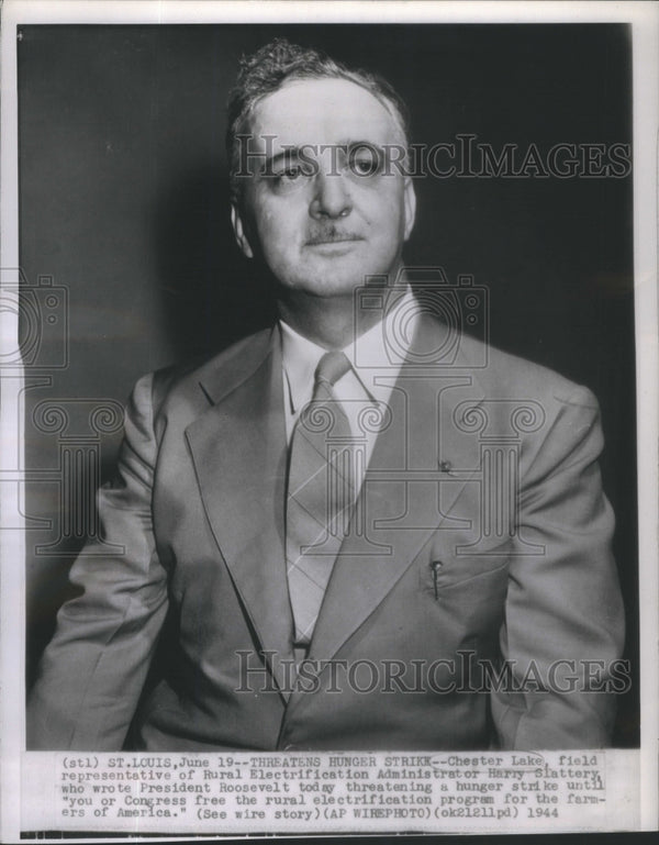 1944 Press Photo Chester lake Harry Slattery field representative Rura ...