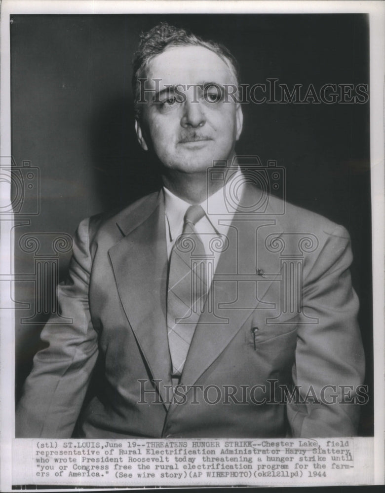 1944 Press Photo Chester lake Harry Slattery field representative Rura ...