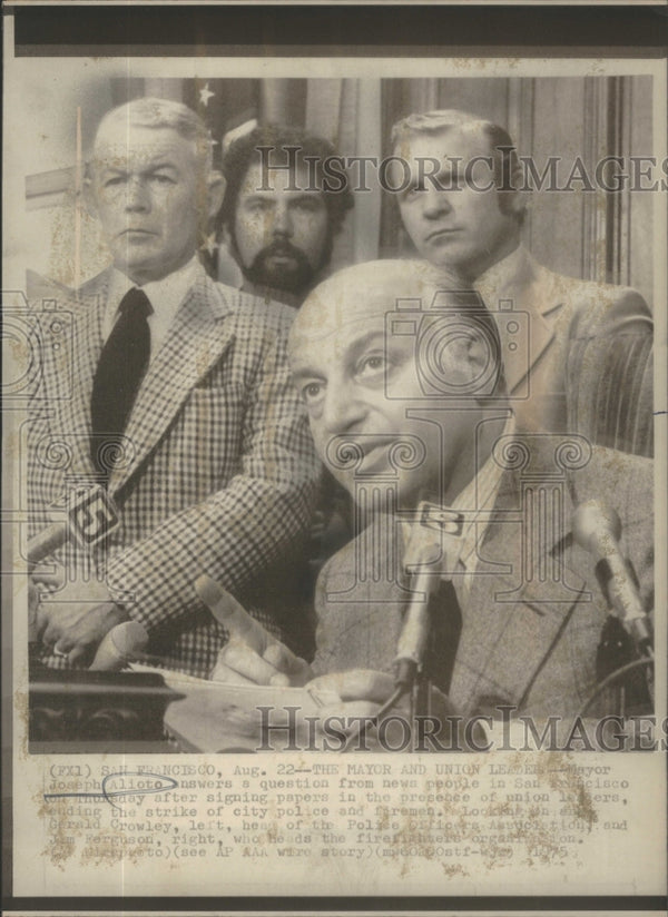 1975 Mayor Joseph Alioto Of San Francisco And Union Leaders - Historic ...