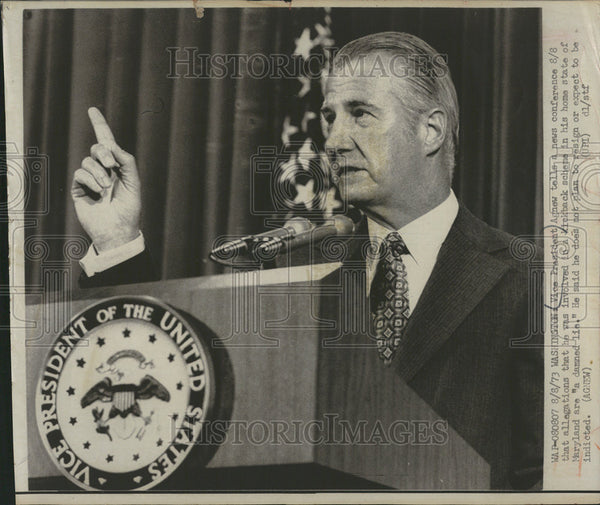 1973 Press Photo Vice President Agnew Washington Maryland state home a ...
