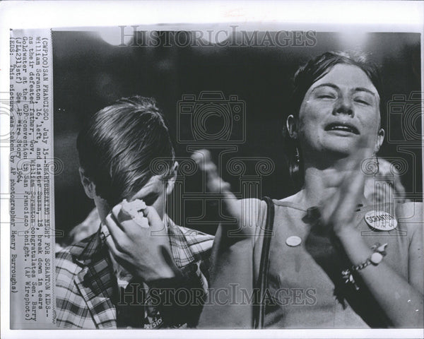 1964 Press Photo William Scranton Sister Susan Break Down Tear defeat ...