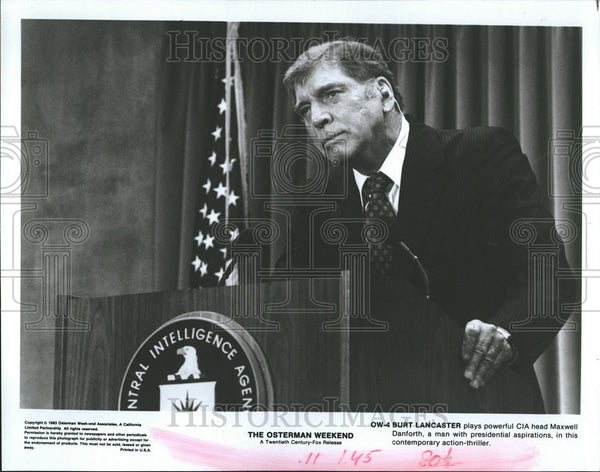 1983 Press Photo Burt Lancaster Maxwell Danforth action thriller ...