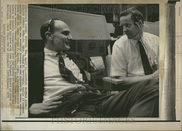 1970 Press Photo SpaceHouston Crew Cmdr Thomas Mattingly Apollo ...