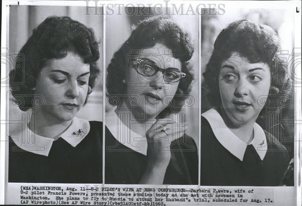 1960 Press Photo Barbara Powers U2 Pilots Francis News Conference Wash ...