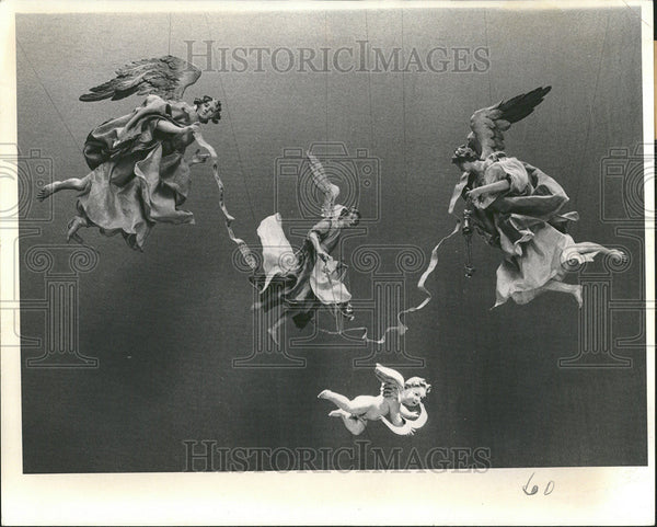 1968 Press Photo These angels float above the nativity scene in White ...