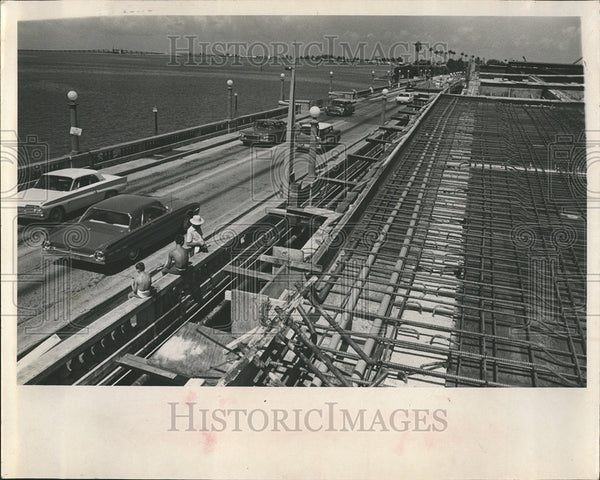 1962 Press Photo Memorial Causeway Bridge Construction Florida ...
