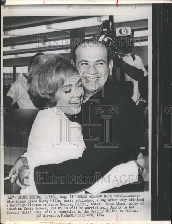 1964 Press Photo Edie Adams Marty Mills music publisher Santa Monica E ...