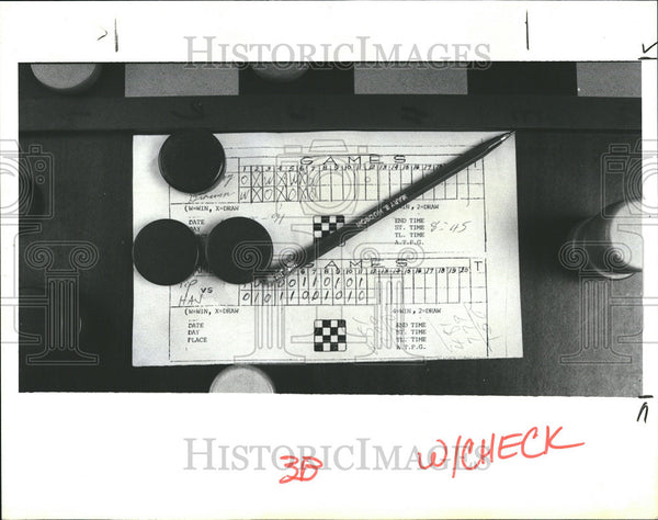 1991 Press Photo Detroit American Pool Checkers Practice - Historic Images