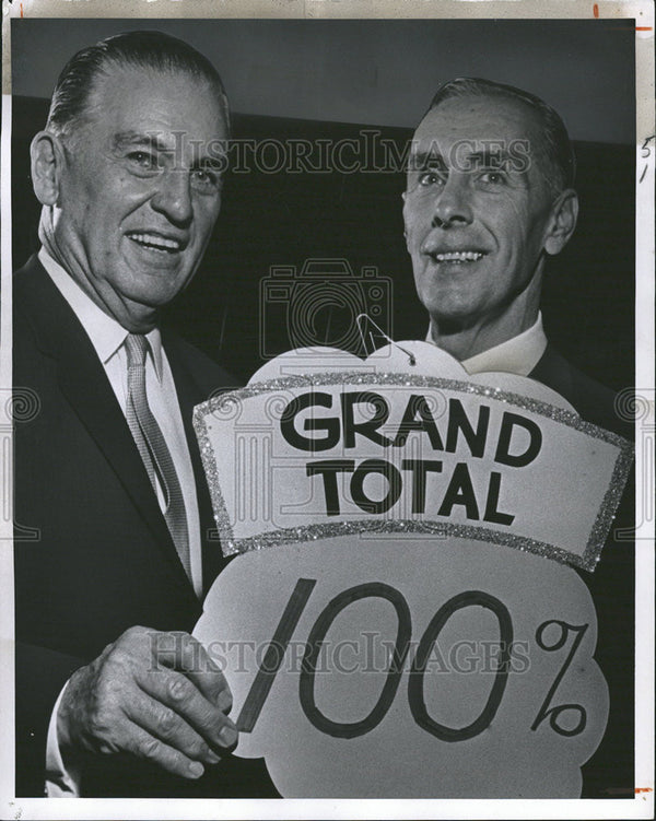 1963 Press Photo Frank Ricketson Mile High United Ray Mason Fund drive ...