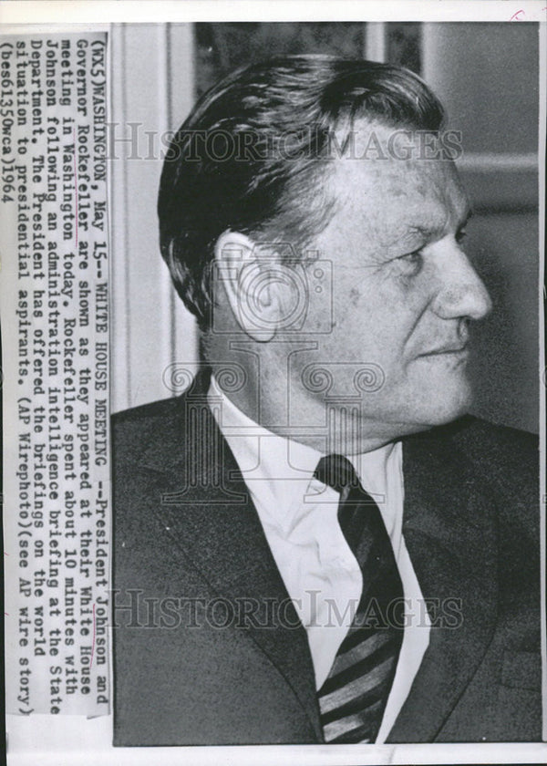 1964 Press Photo New York Governor Nelson Rockefeller - Historic Images